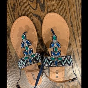 Mixit | Shoes | Beaded Rhinestone Sandals Nwt | Poshmark